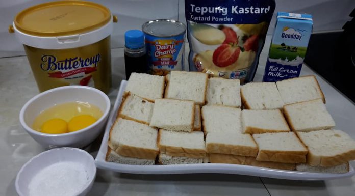 Puding Roti Kastard, Simple Je Buatnya. Famili Confirm Suka!