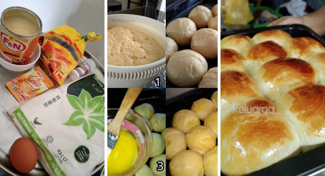 Resipi Roti Bun Manis Homemade Yang Lembut, Gebu & Sedap. Bahan Pun ...