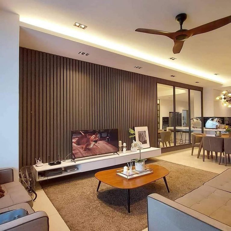 Projek DIY Panel Wall TV Besar Dengan Kos Murah Hasil Lumayan. Idea ...