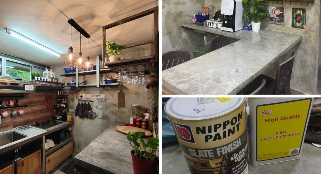 Konsep Dapur Industrial, Buatkan Kaunter Top Guna Simen & Nak Bagi ...