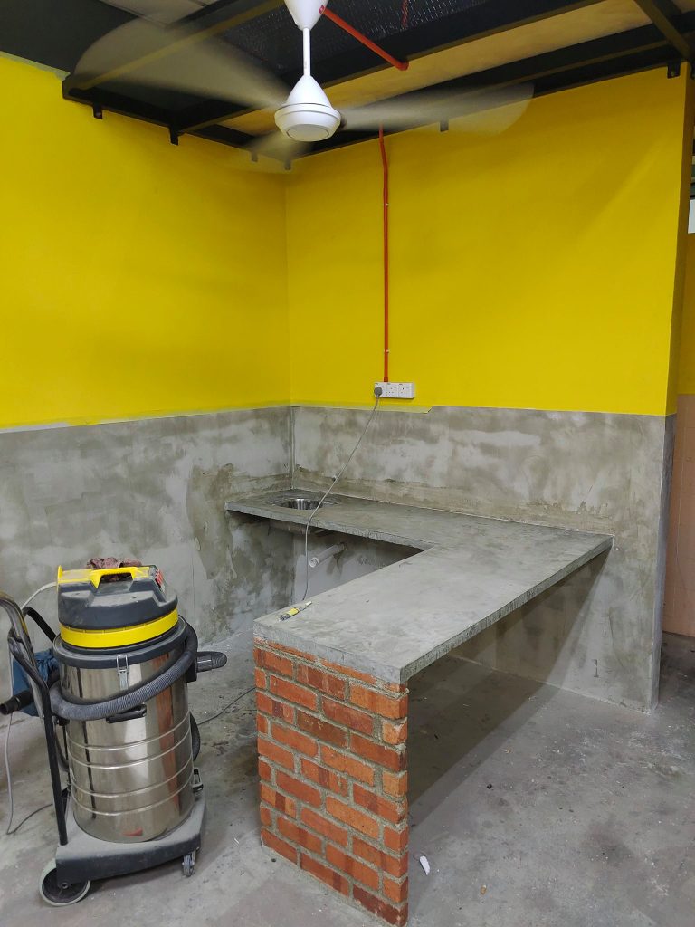 Konsep Dapur Industrial, Buatkan Kaunter Top Guna Simen & Nak Bagi ...