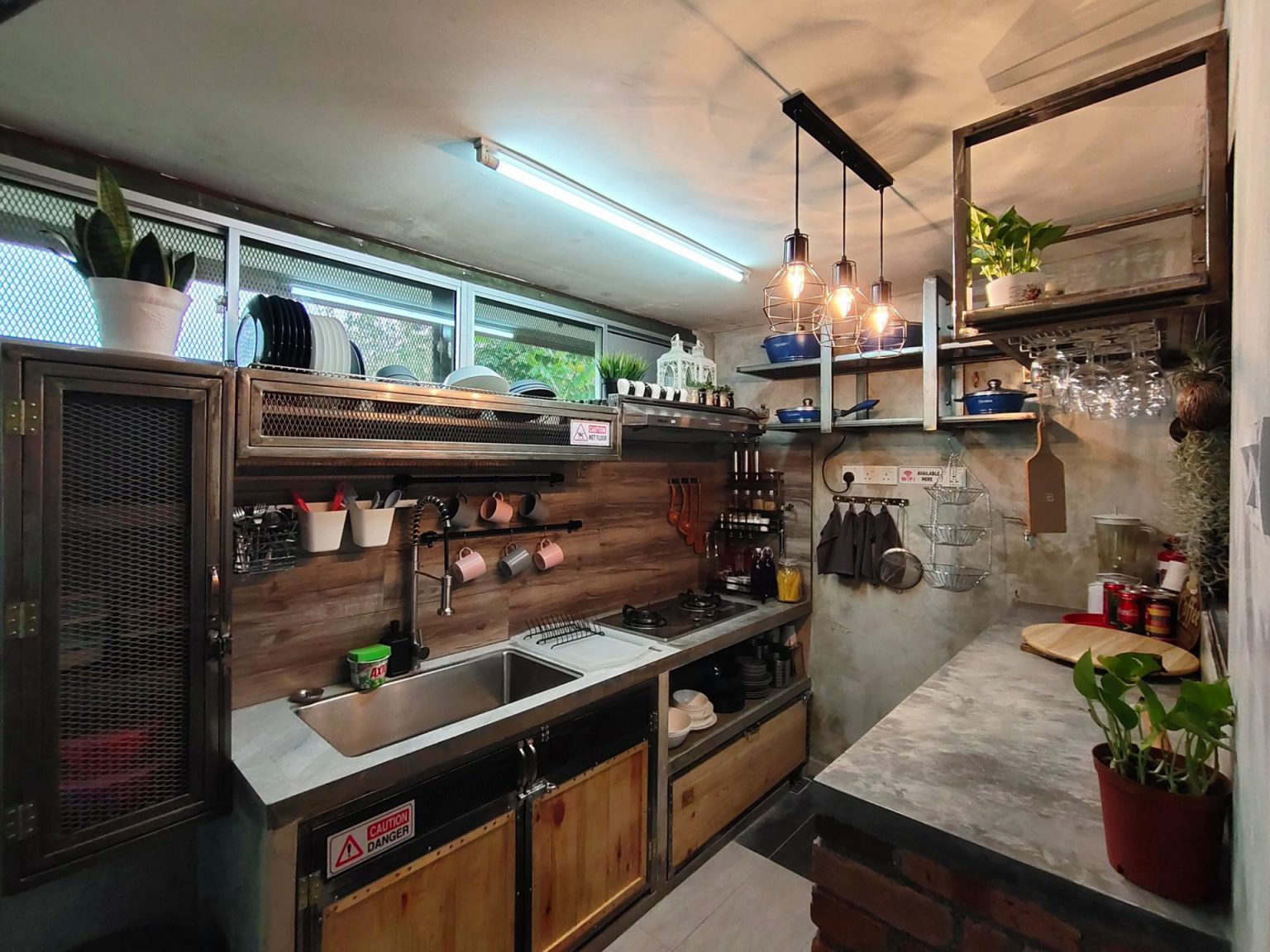 Konsep Dapur Industrial, Buatkan Kaunter Top Guna Simen & Nak Bagi ...