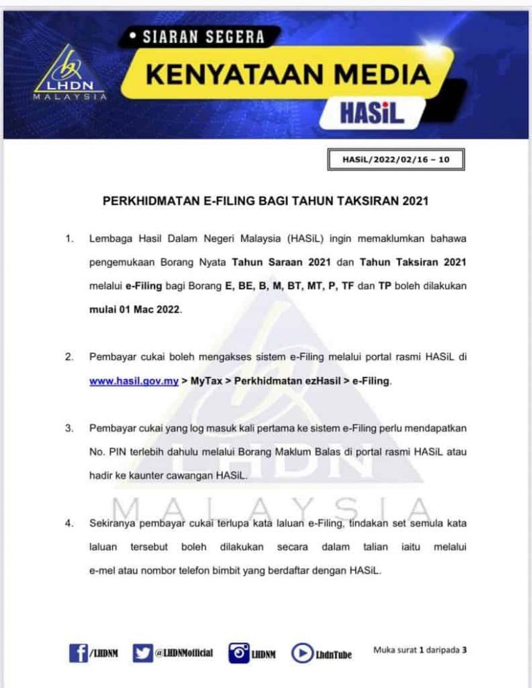 Nak Isi e-Filing 2022, Ini Panduan Lengkap Untuk Beginner. Ini 26 ...