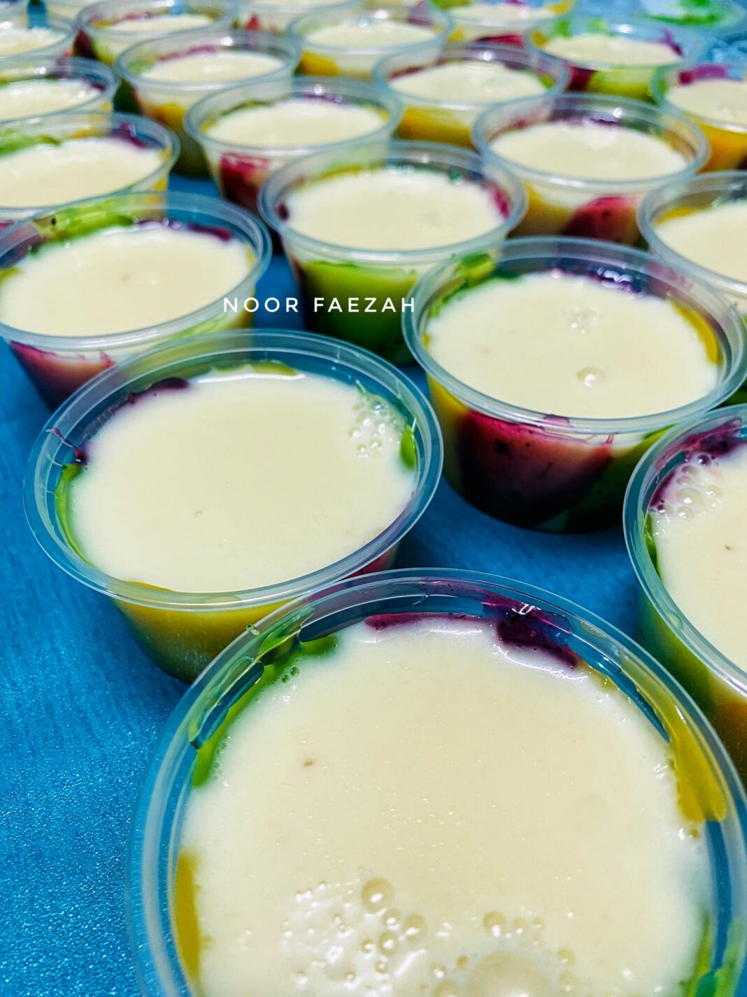 Menu Jamuan Raya Sekolah Anak, Pudding Pencuci Mulut Warna-Warni